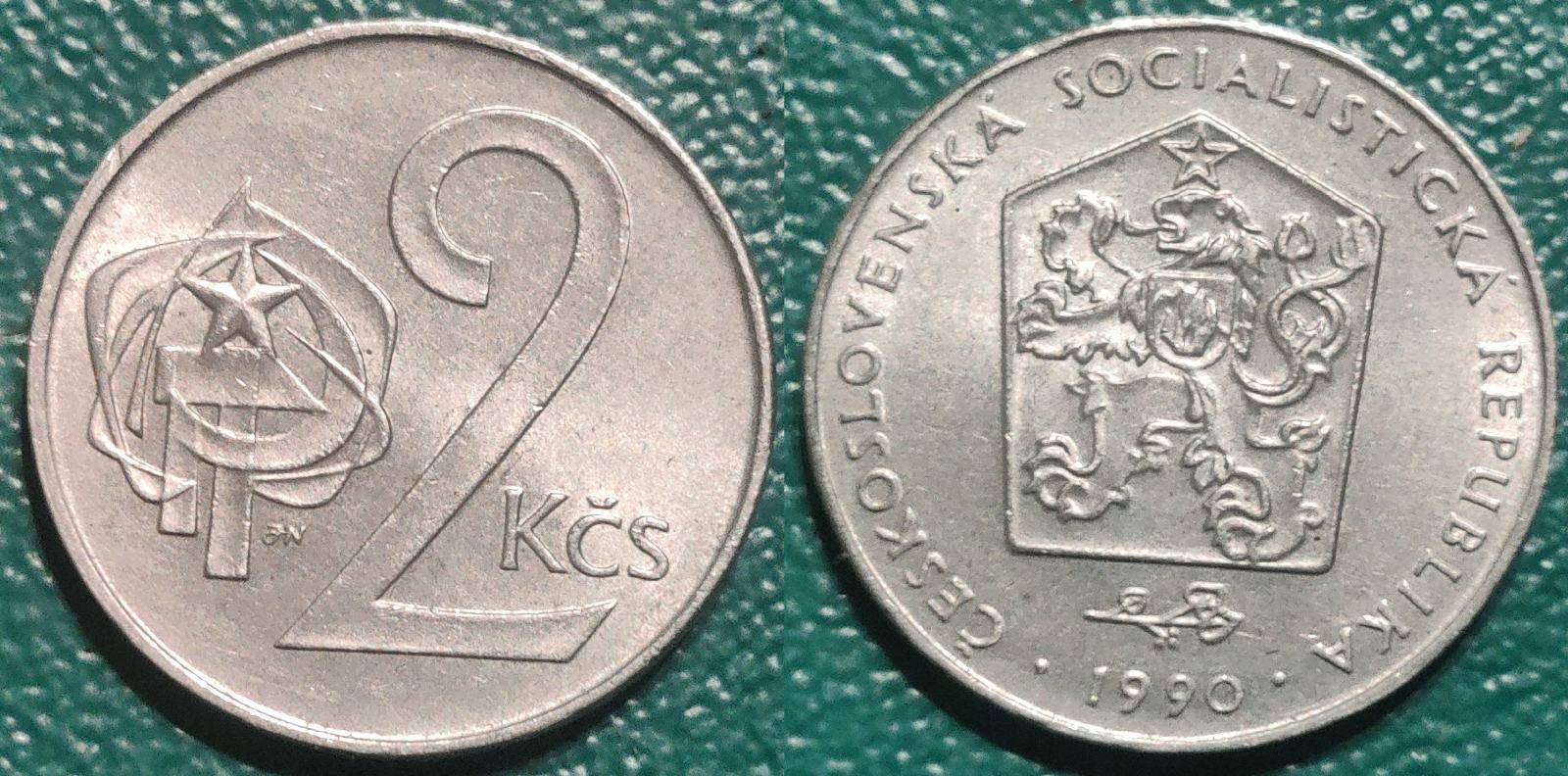 Czechoslovakia 2 koruny, 1990