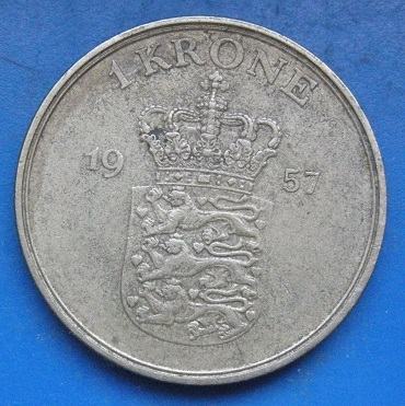 DENMARK 1 KRONE 1957