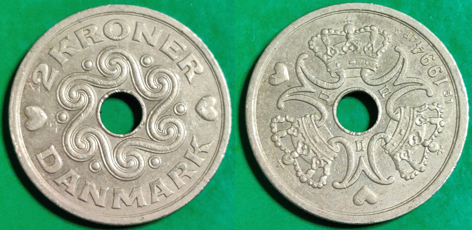 Denmark 2 kroner, 1994