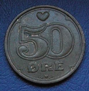 DENMARK 50 ORE 1990