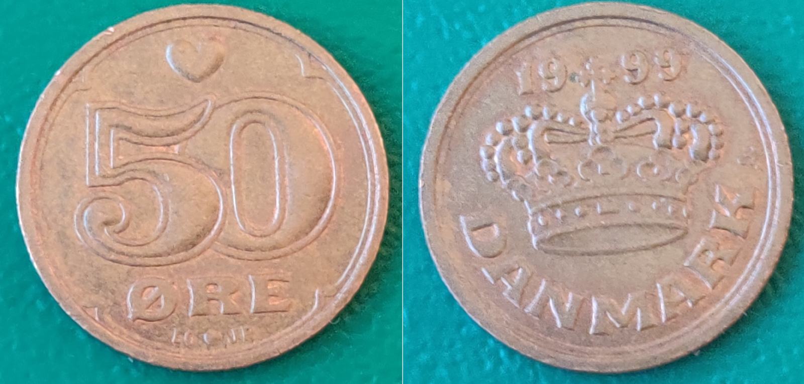Denmark 50 öre, 1999
