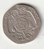 ENGLASKA TWENTY PENCE 1982 COP-NIK