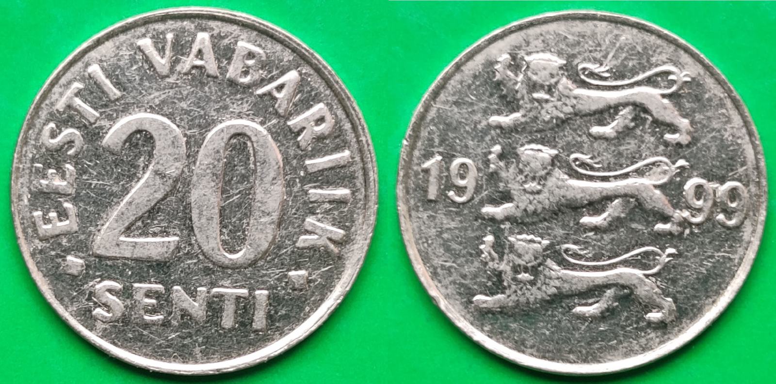Estonia 20 senti, 1999
