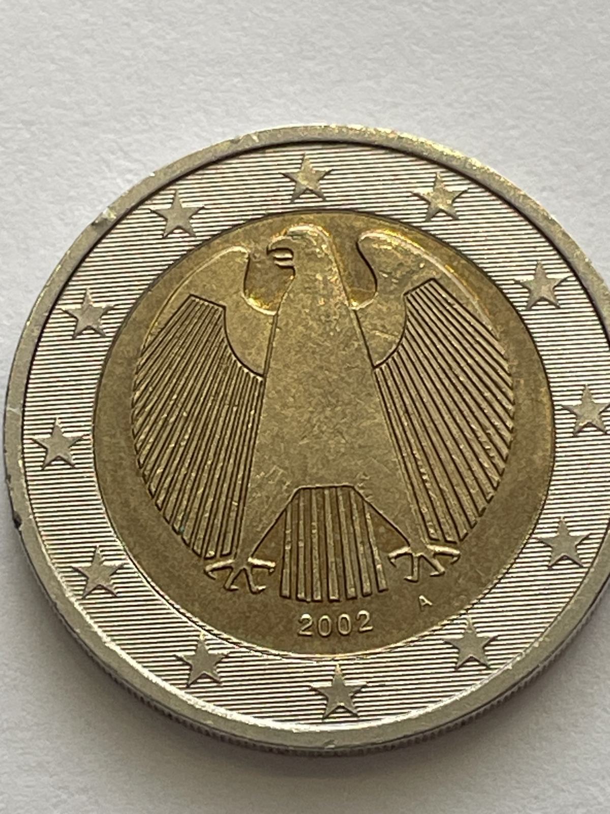 Kovanice 2 eura 2002 A Njemačka, greška - rijetko