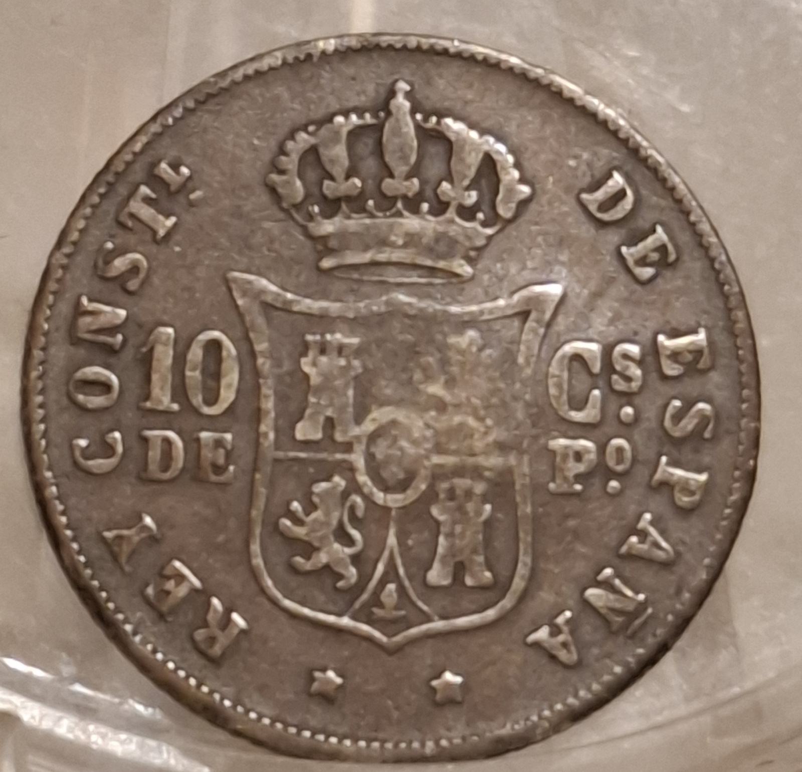 FILIPINI 1882 - 10 CENTAVA - SREBRO