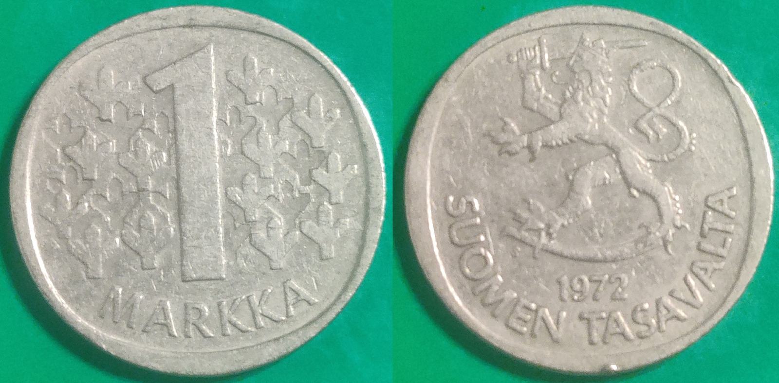 Finland 1 markka, 1972