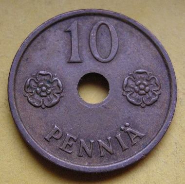 FINLAND 10 PENNIA 1941