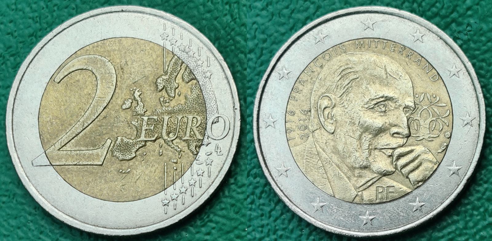 France 2 euro, 2016 100th Anniversary - Birth of François Mitterrand