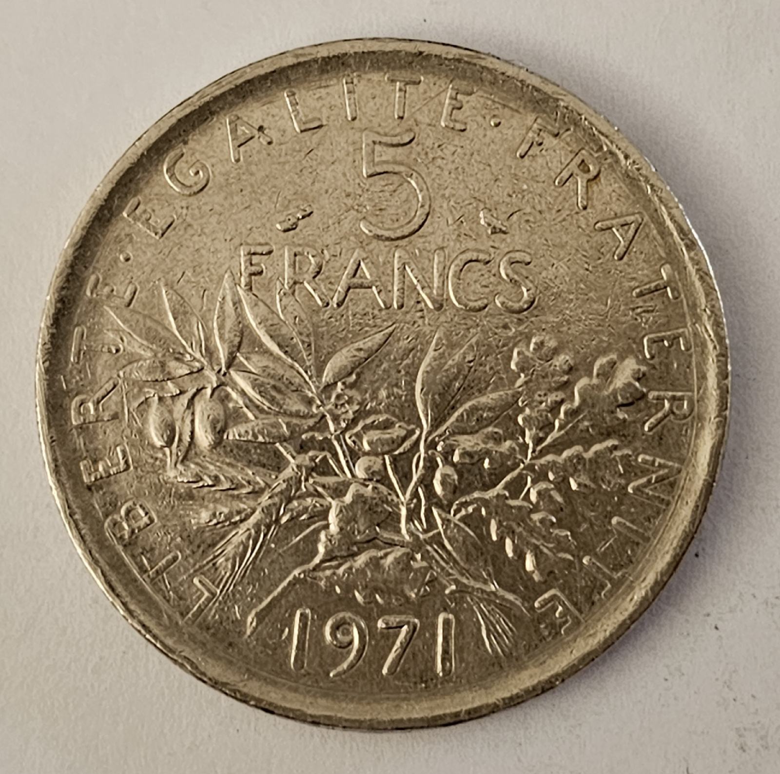 FRANCE- 5 FRANCS 1971.