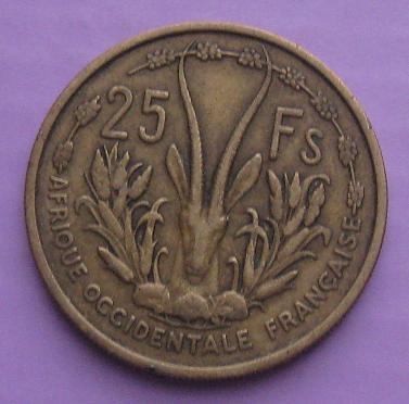 FRENCH WEST AFRICA 25 FRANCS 1956(a)