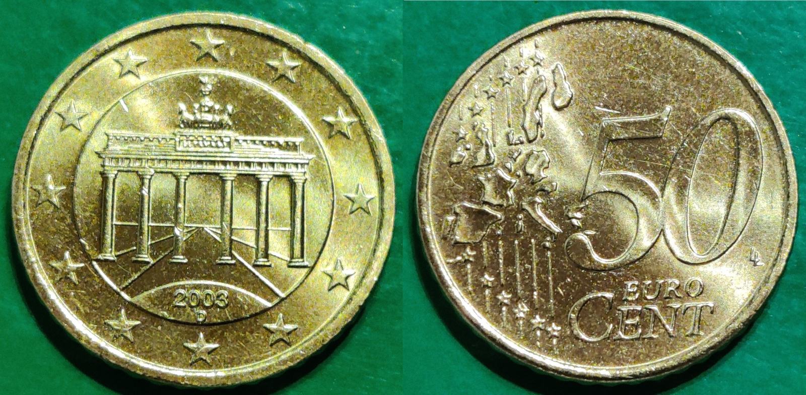 Germany 50 euro cent, 2003 D - Munich