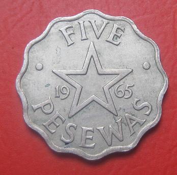 GHANA 5 PESEWAS 1965