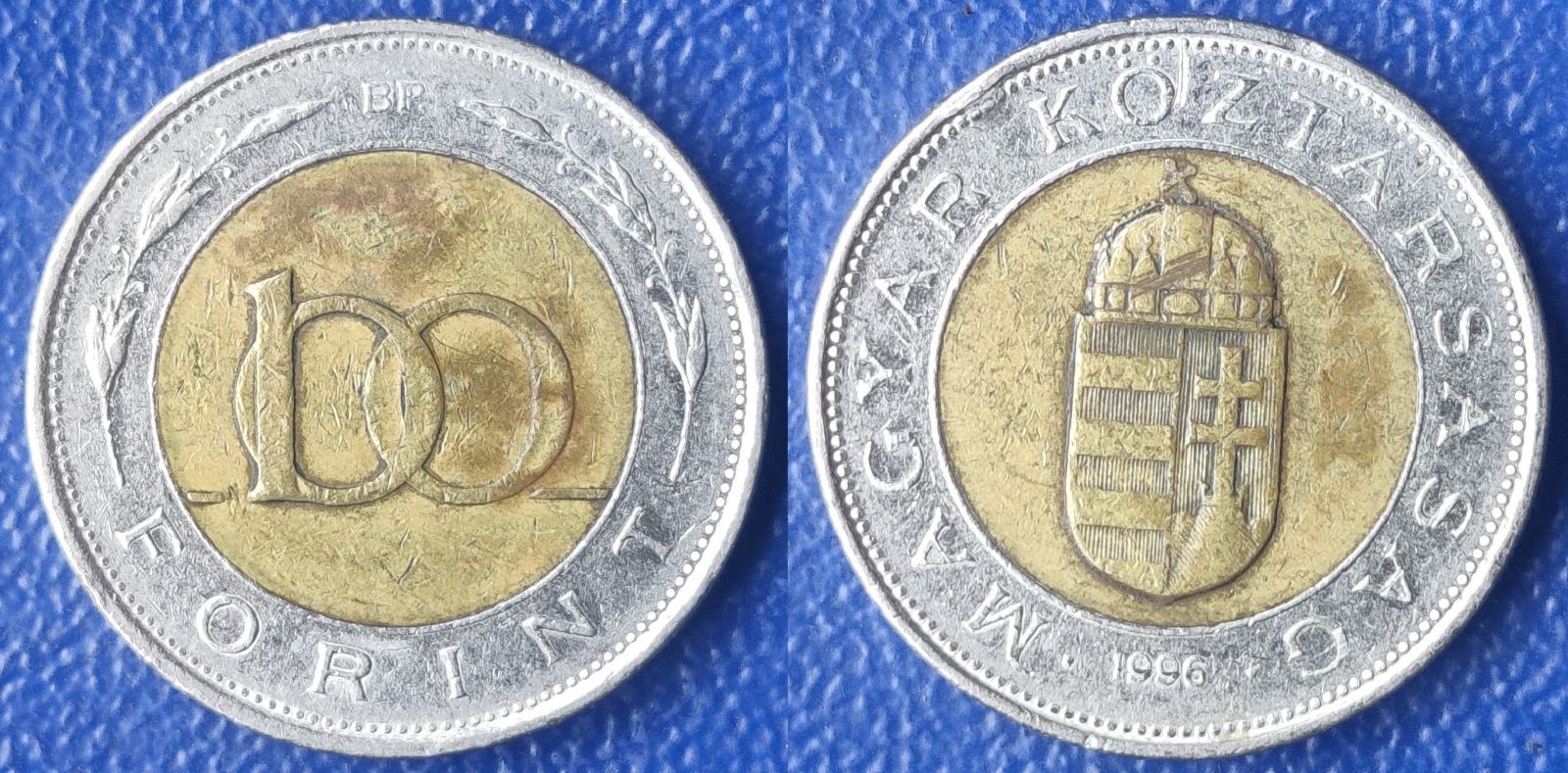 Hungary 100 forint, 1996 Bi-Metallic / 0,80 EURO