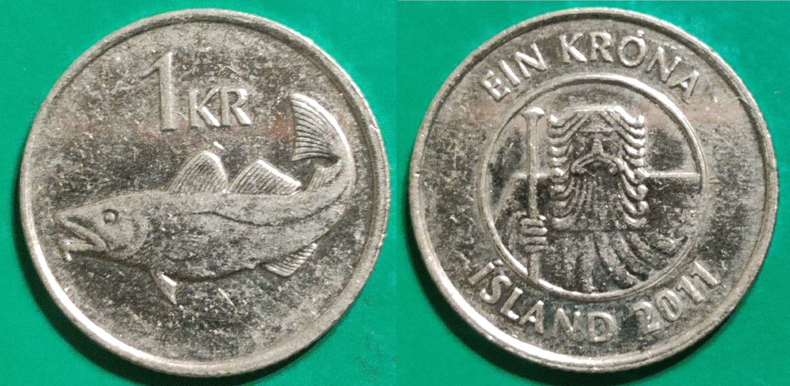 Iceland 1 krona, 2011
