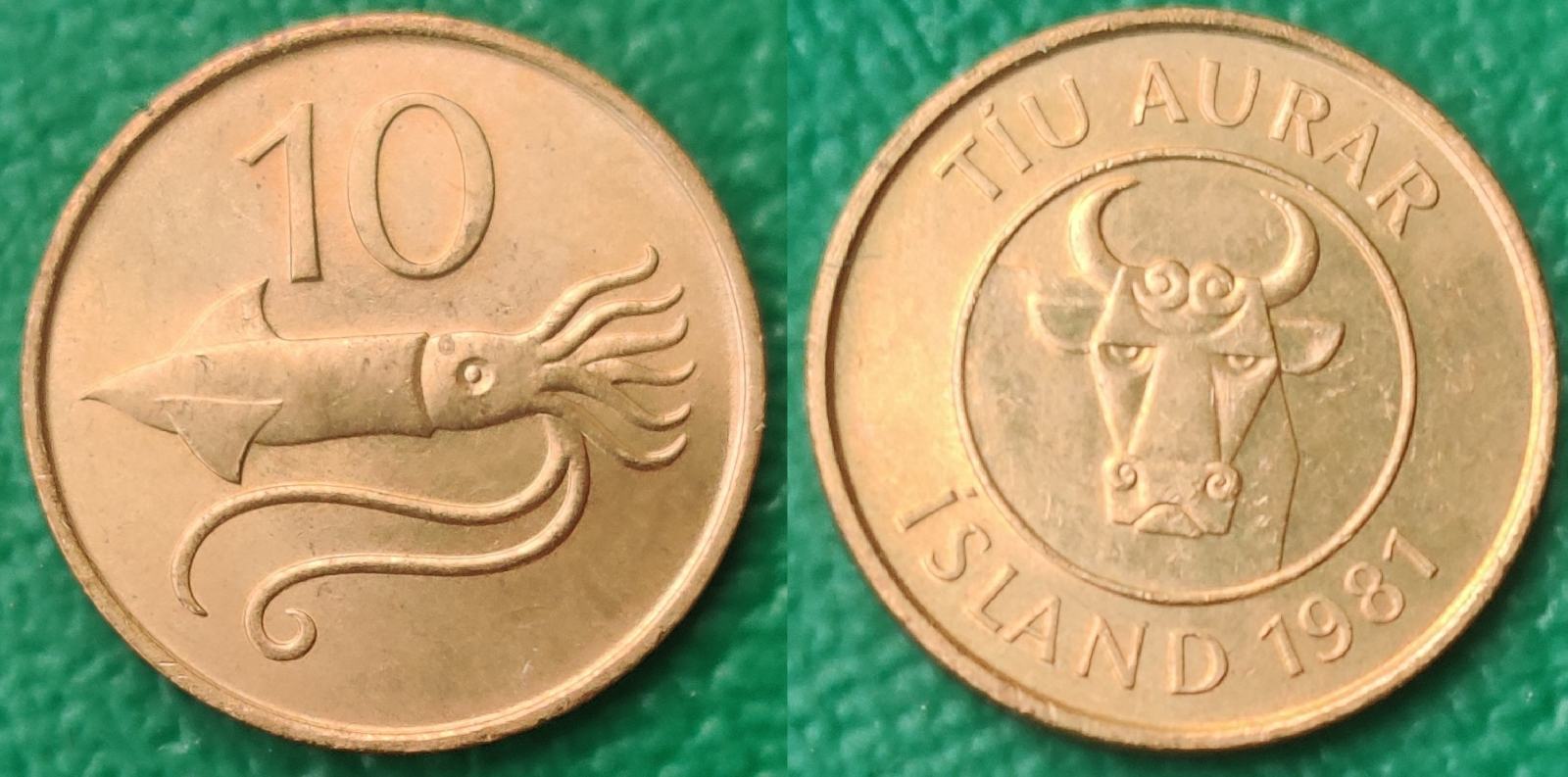 Iceland 10 aurar, 1981 UNC