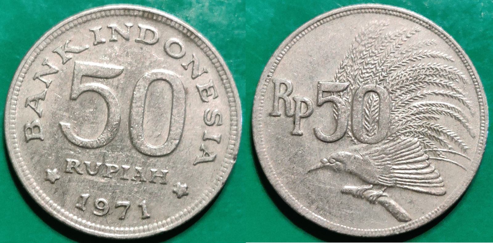 Indonesia 50 rupiah, 1971 ***/ 1,00 EURO