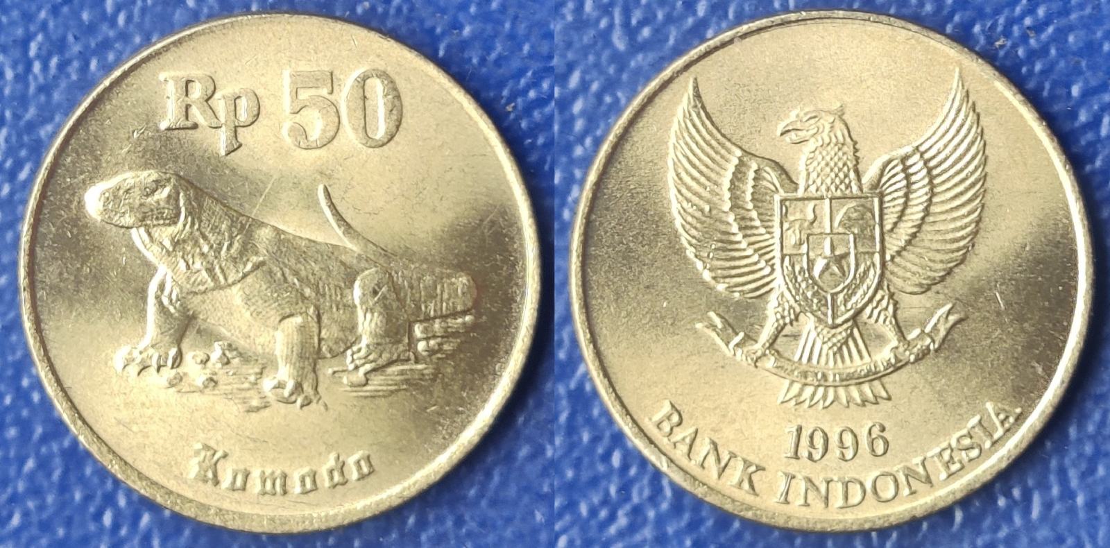 Indonesia 50 rupiah 1996 Garuda Eagle-like demigod in Hindu mythology