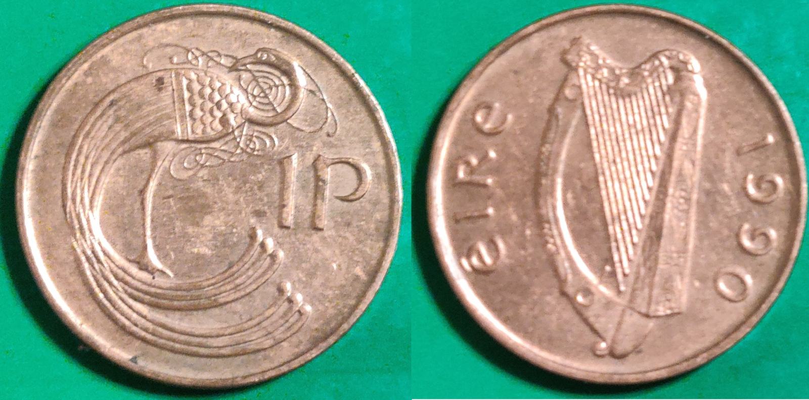Ireland 1 penny, 1990