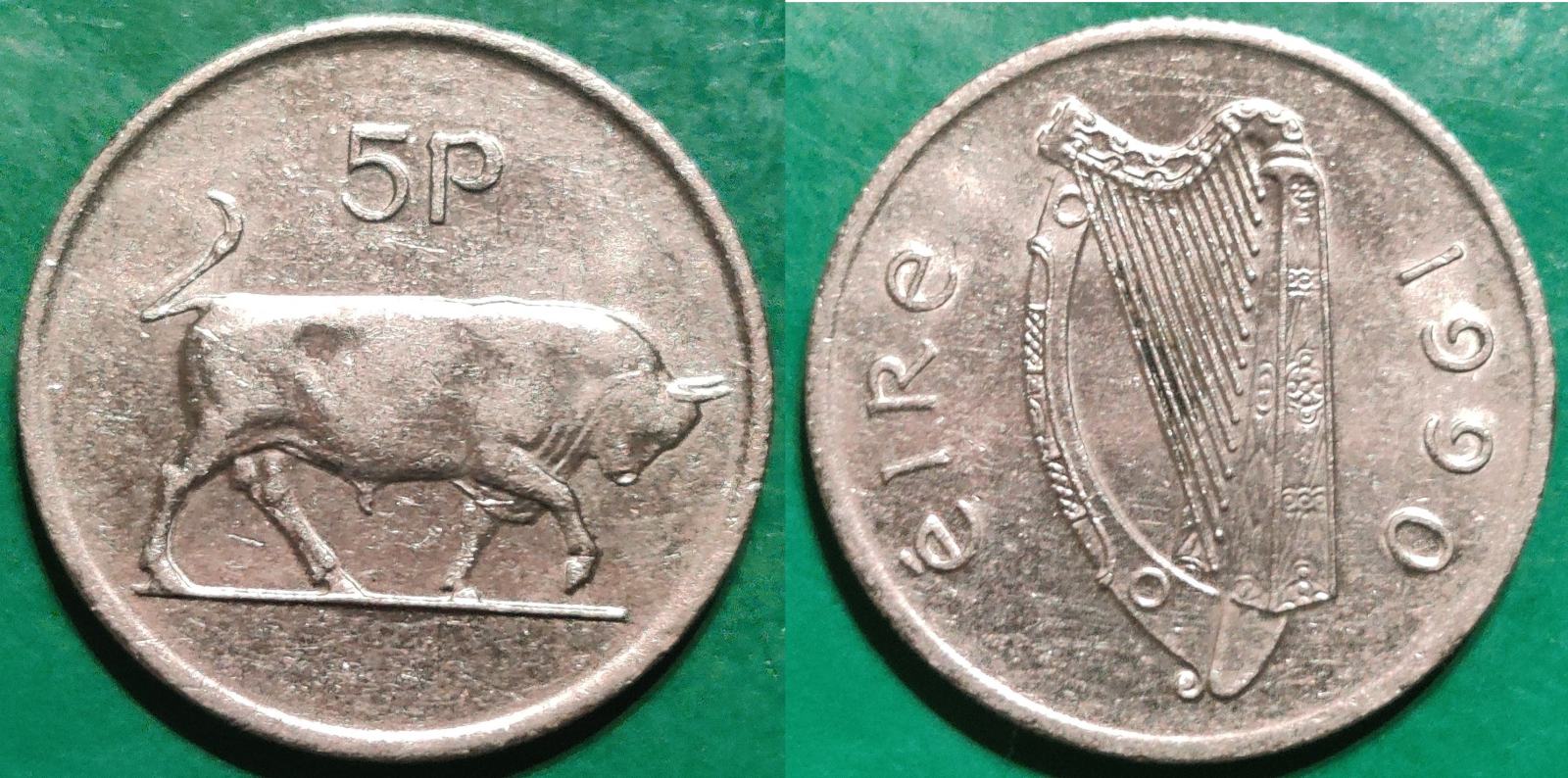 Ireland 5 pence, 1990 rijetko