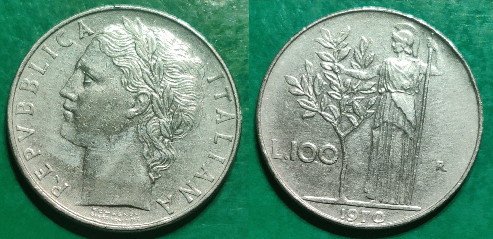 Italy 100 lire, 1970