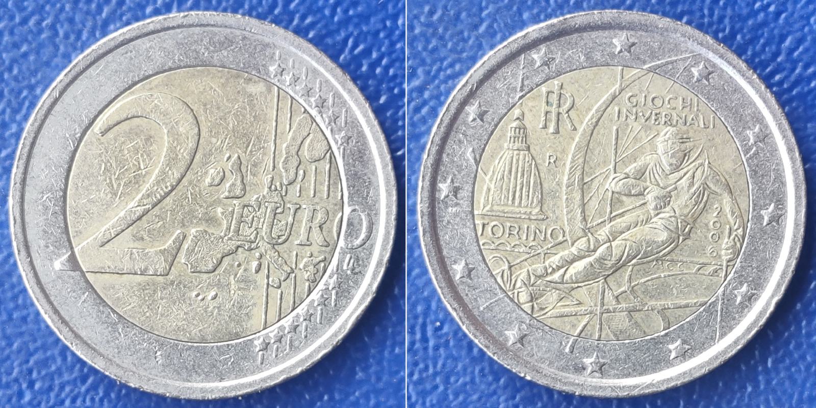Italy 2 euro, 2006 XX winter Olympic Games, Turin 2006