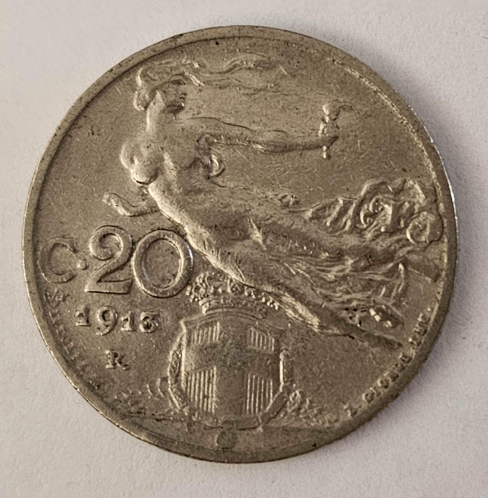 ITALY- 20 CENTESIMI 1913.