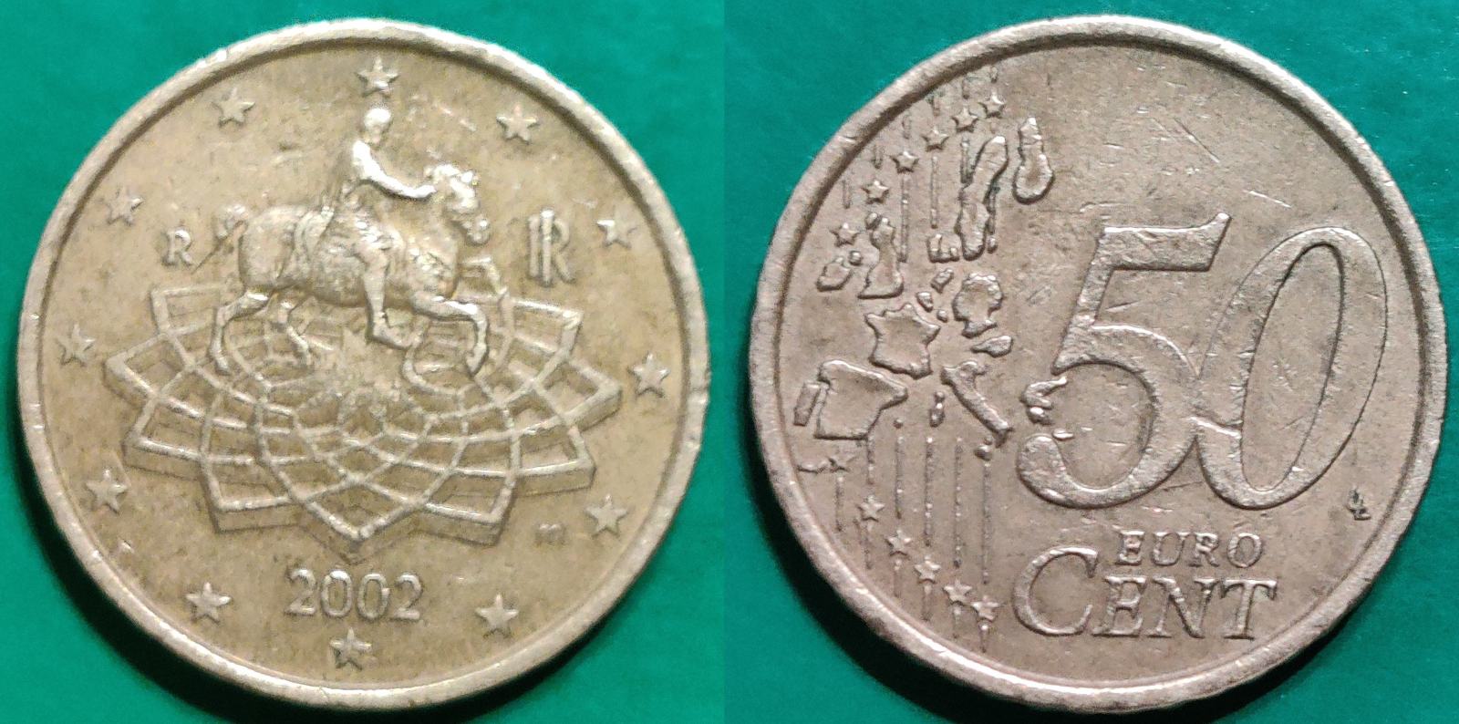 Italy 50 euro cent, 2002 0,70 EURO