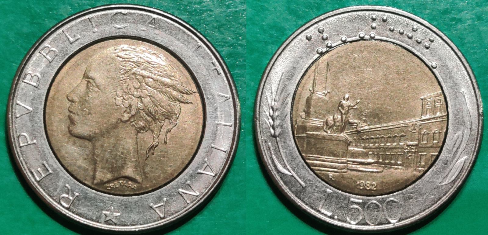 Italy 500 lire, 1982
