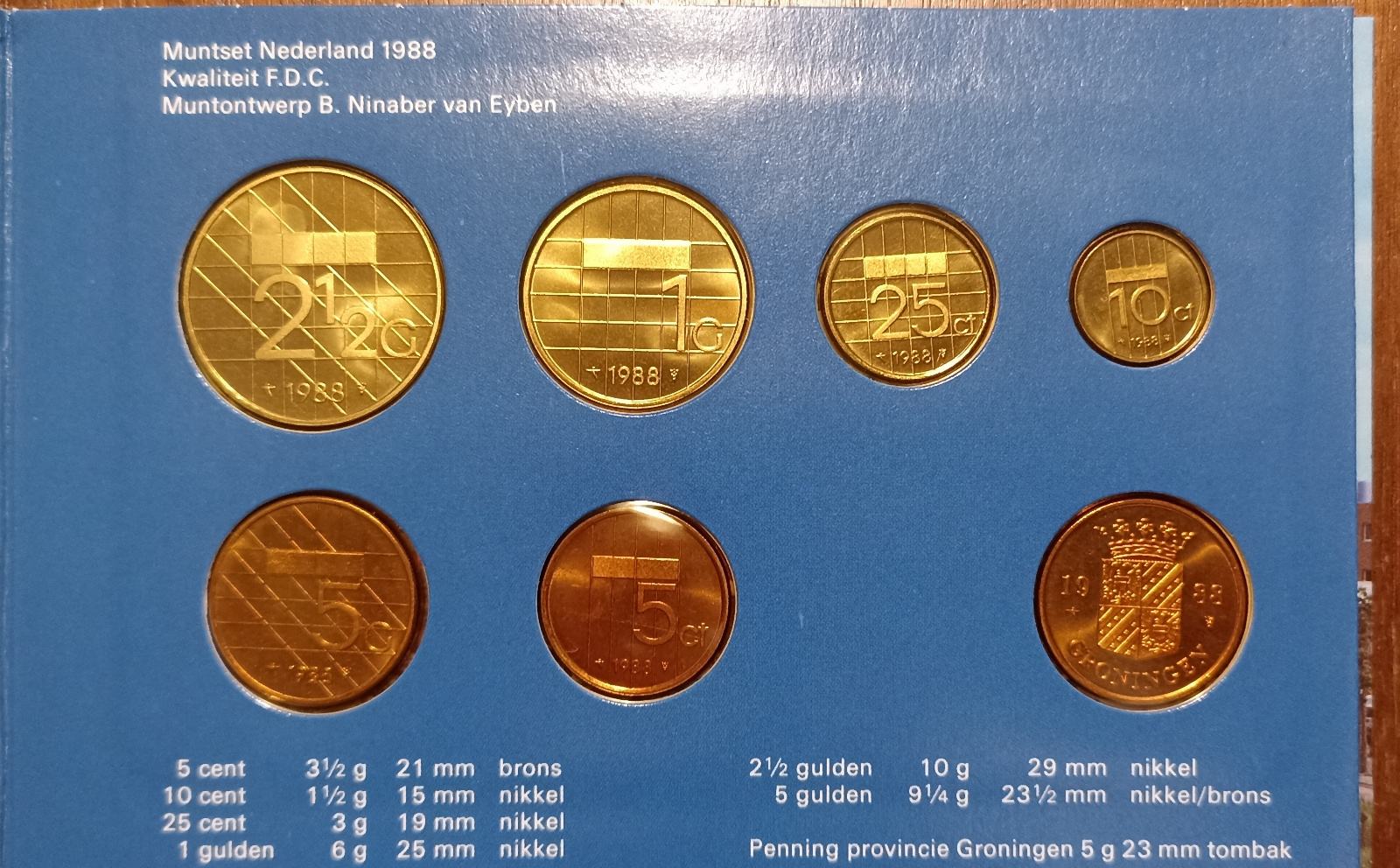 Komplet kovanica Nizozemske kovnice, 1988