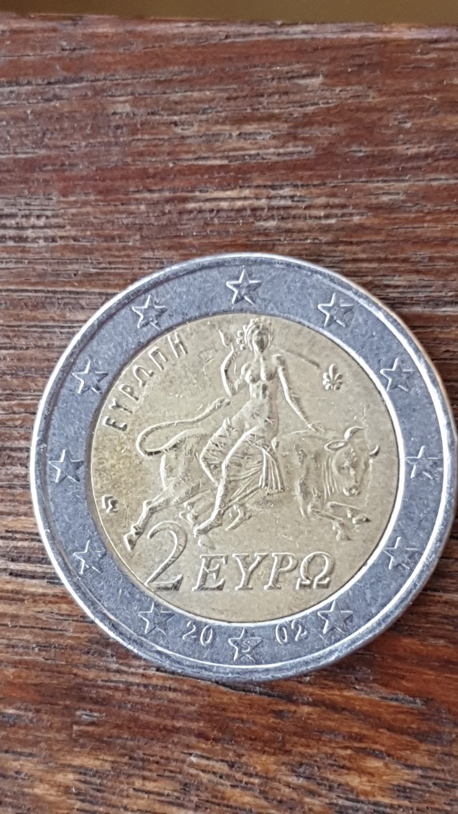 KOVANICA OD 2 EURA - 2002. GRČKA, S GREŠKOM S