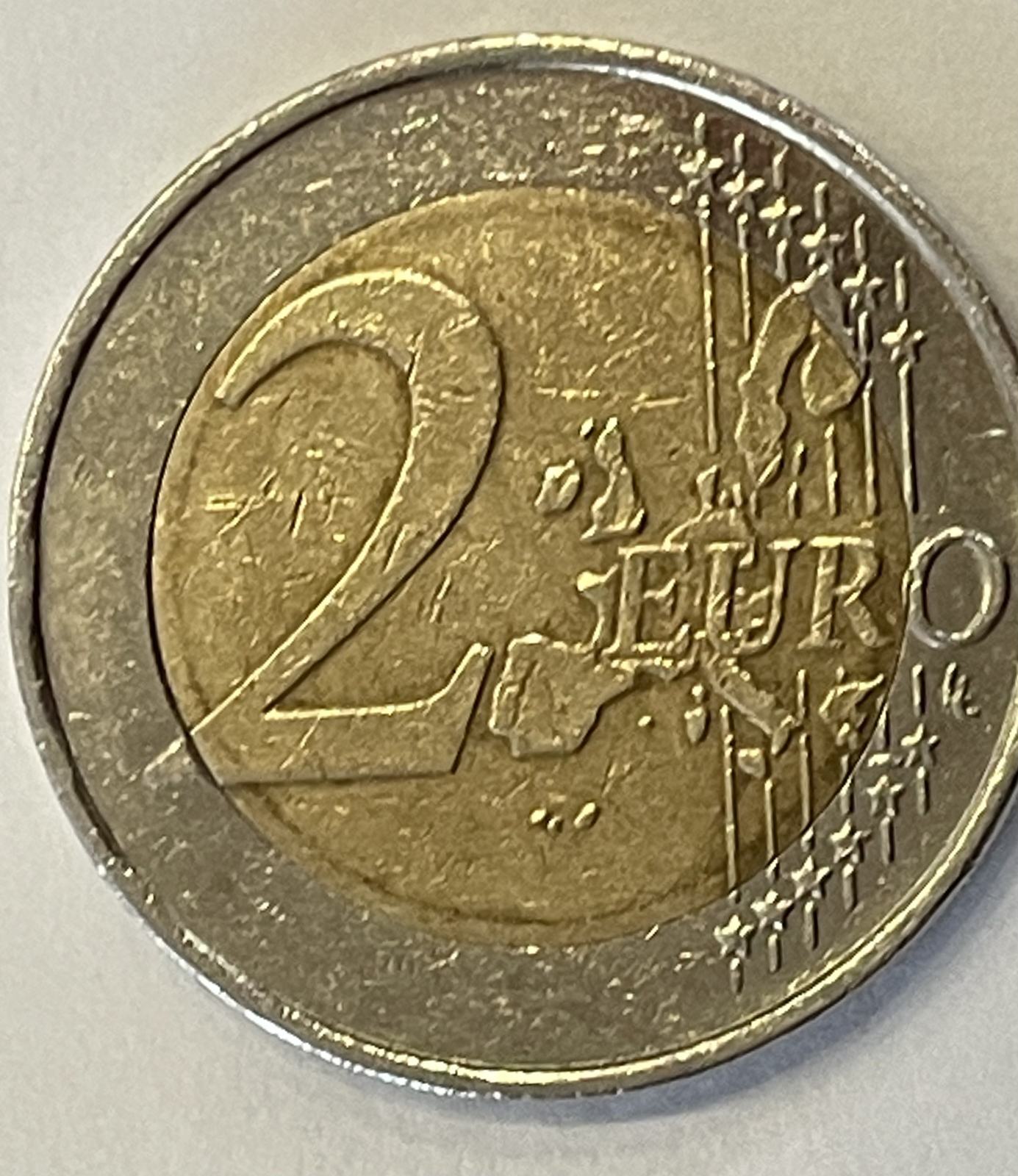 Kovanica 2 eura 2003 F greška u kovanju