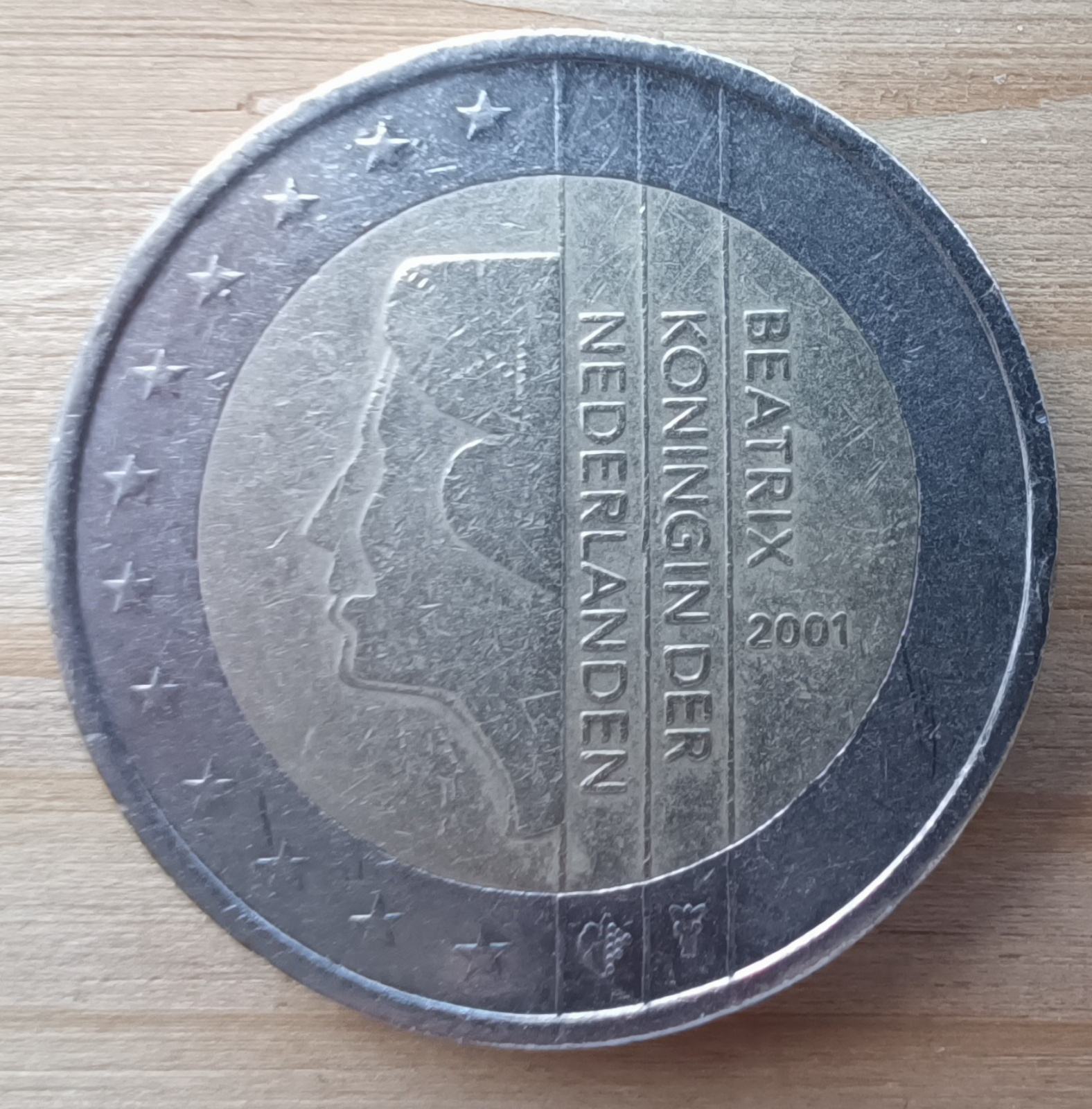 Kovanica od 2 eura BEATRIX KONINGIN DER NEDERLANDEN 2001. godina