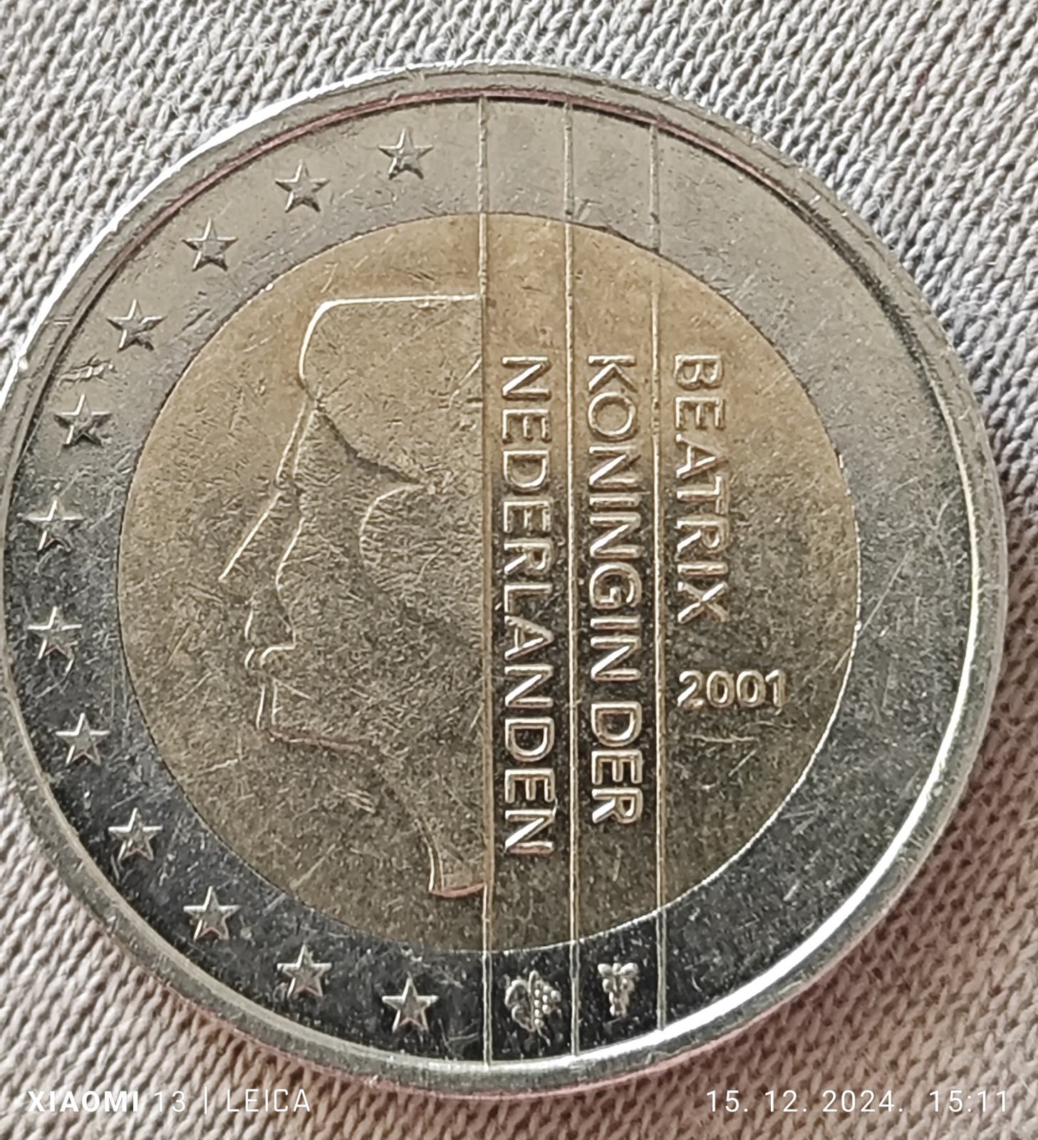 KOVANICA 2 EURA-Beatrix Koningin der Nederlanden 2001