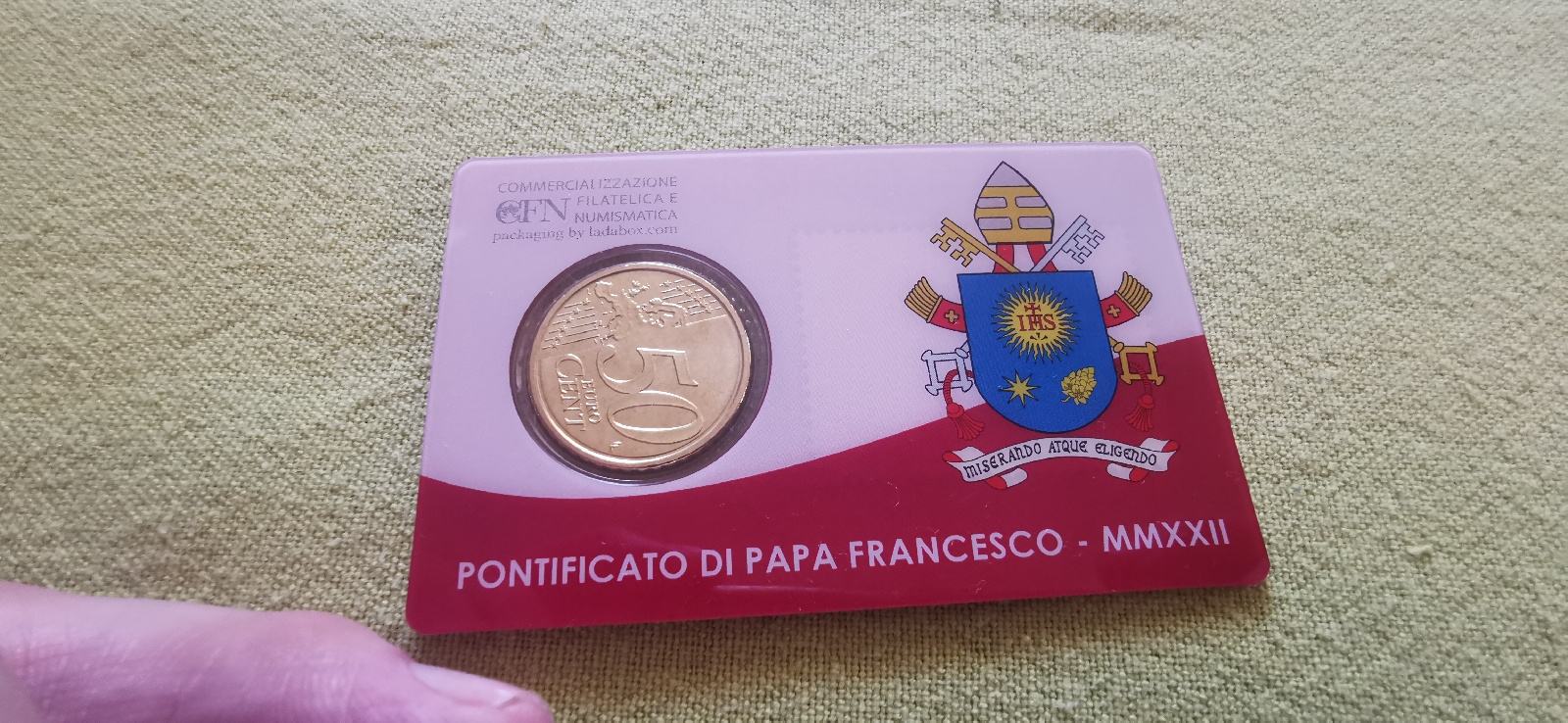 Kovanica od 50 cent. Papa Franjo.