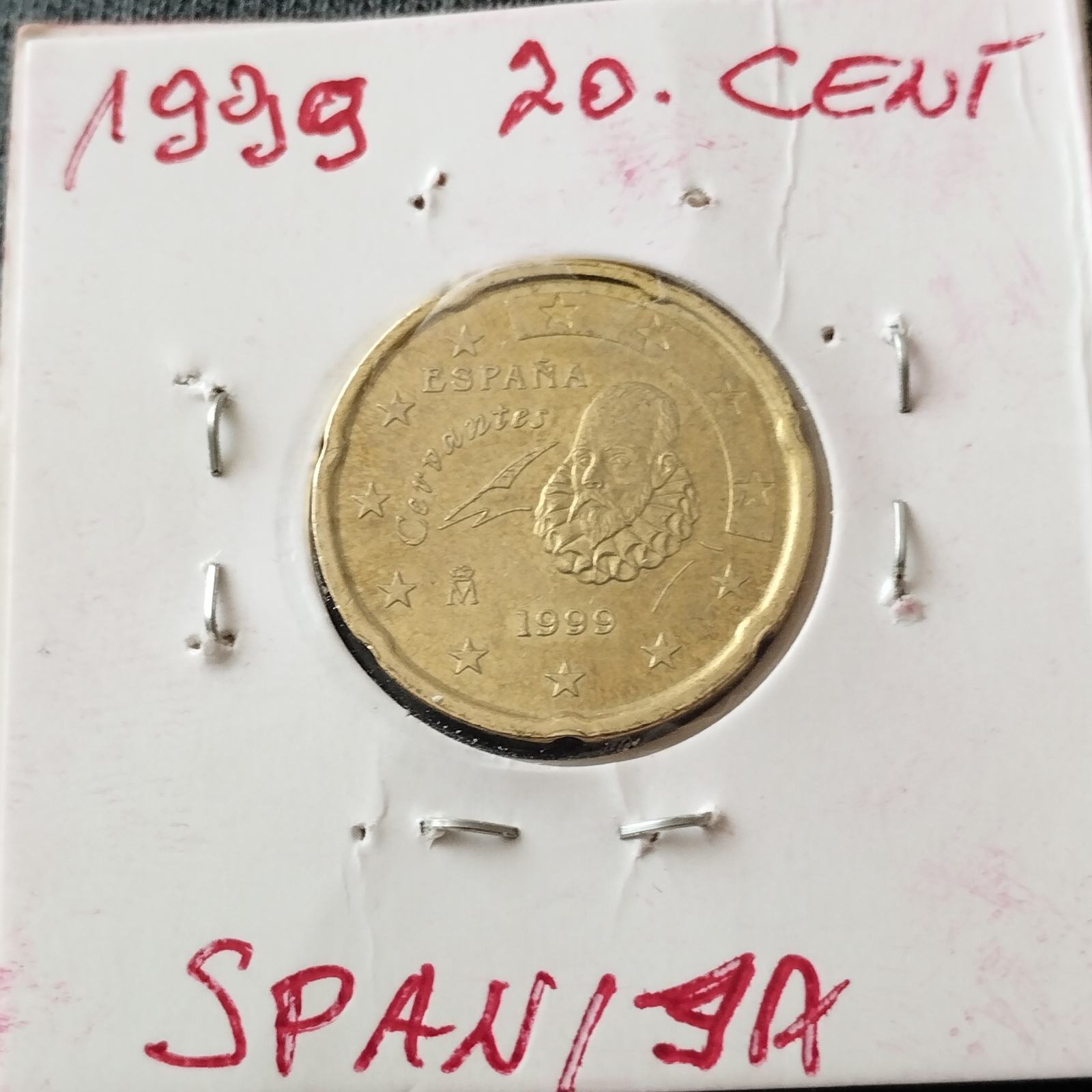 Kovanica Kralj Cervates Spanija 20.Centi.1999