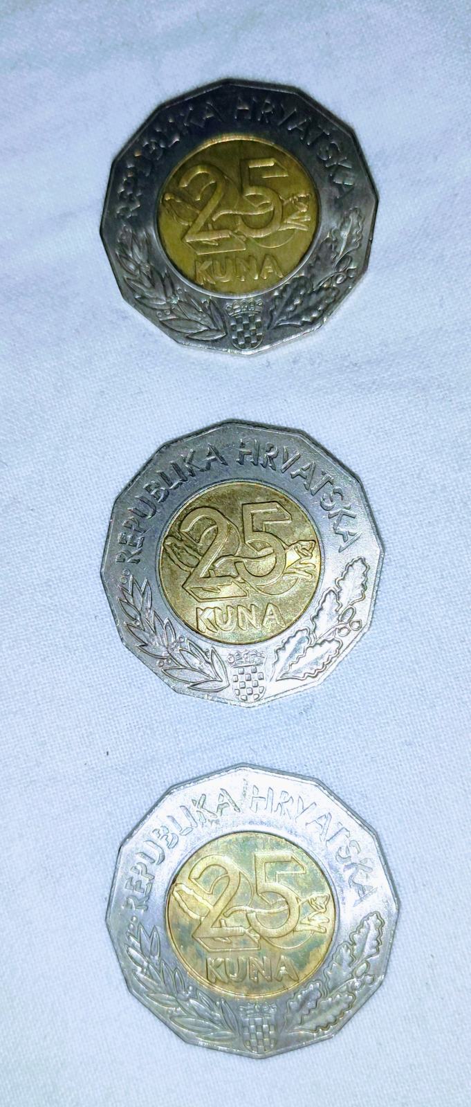 3 kovanice od 25 kuna