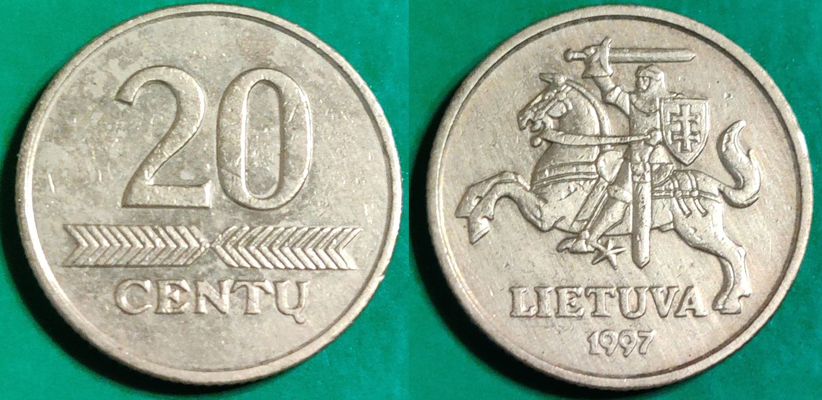 Lithuania 20 centas, 1997 / 1,00 EURO
