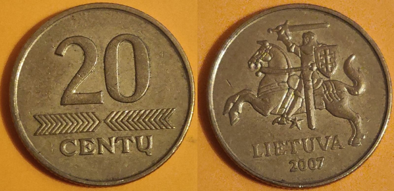 Lithuania 20 centas, 2007