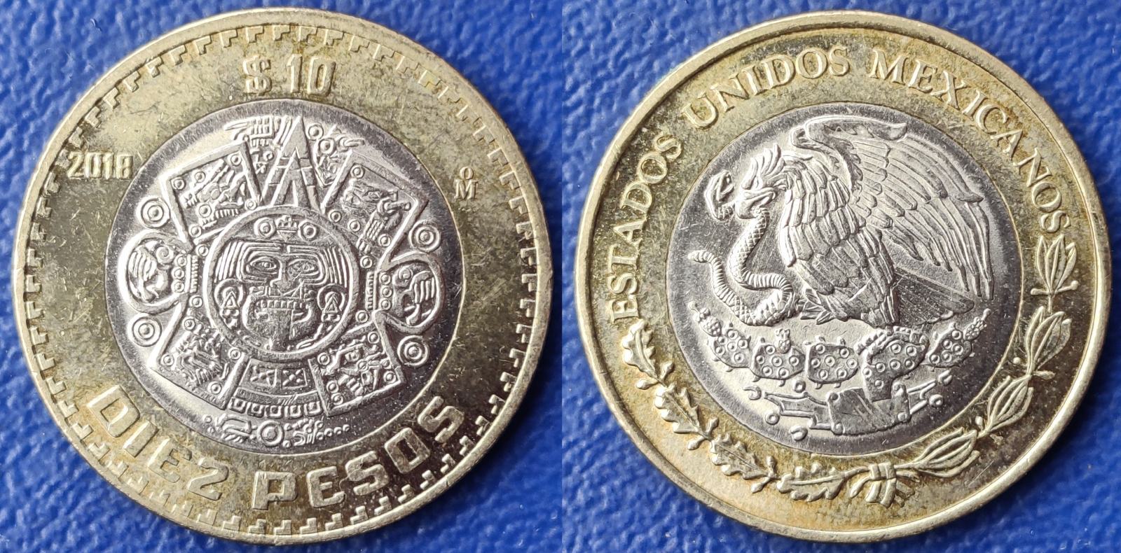 Mexico 10 pesos, 2018 +/# 1,80 EURO