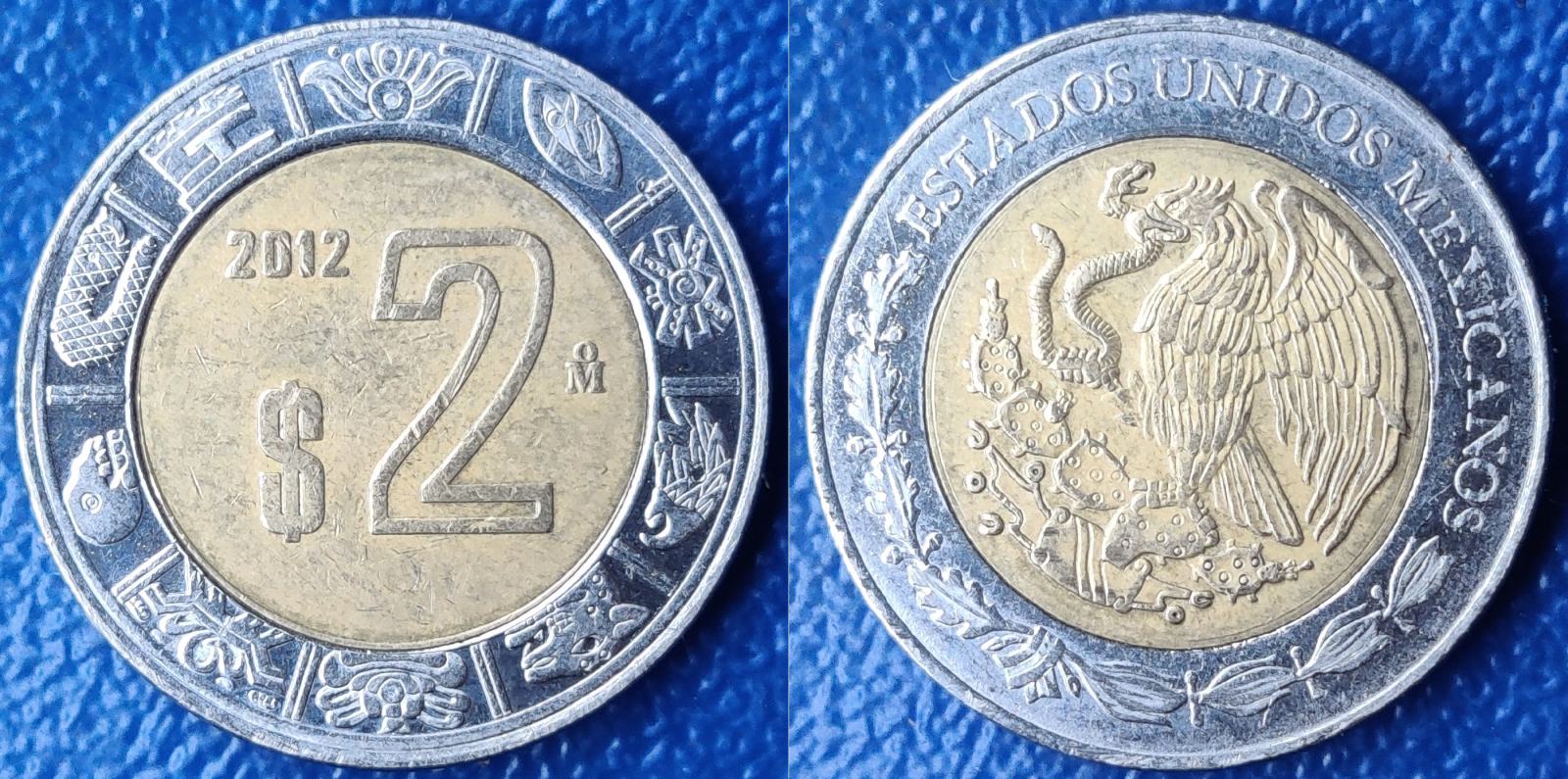 Mexico 2 pesos, 2012 / 1,60 EURO
