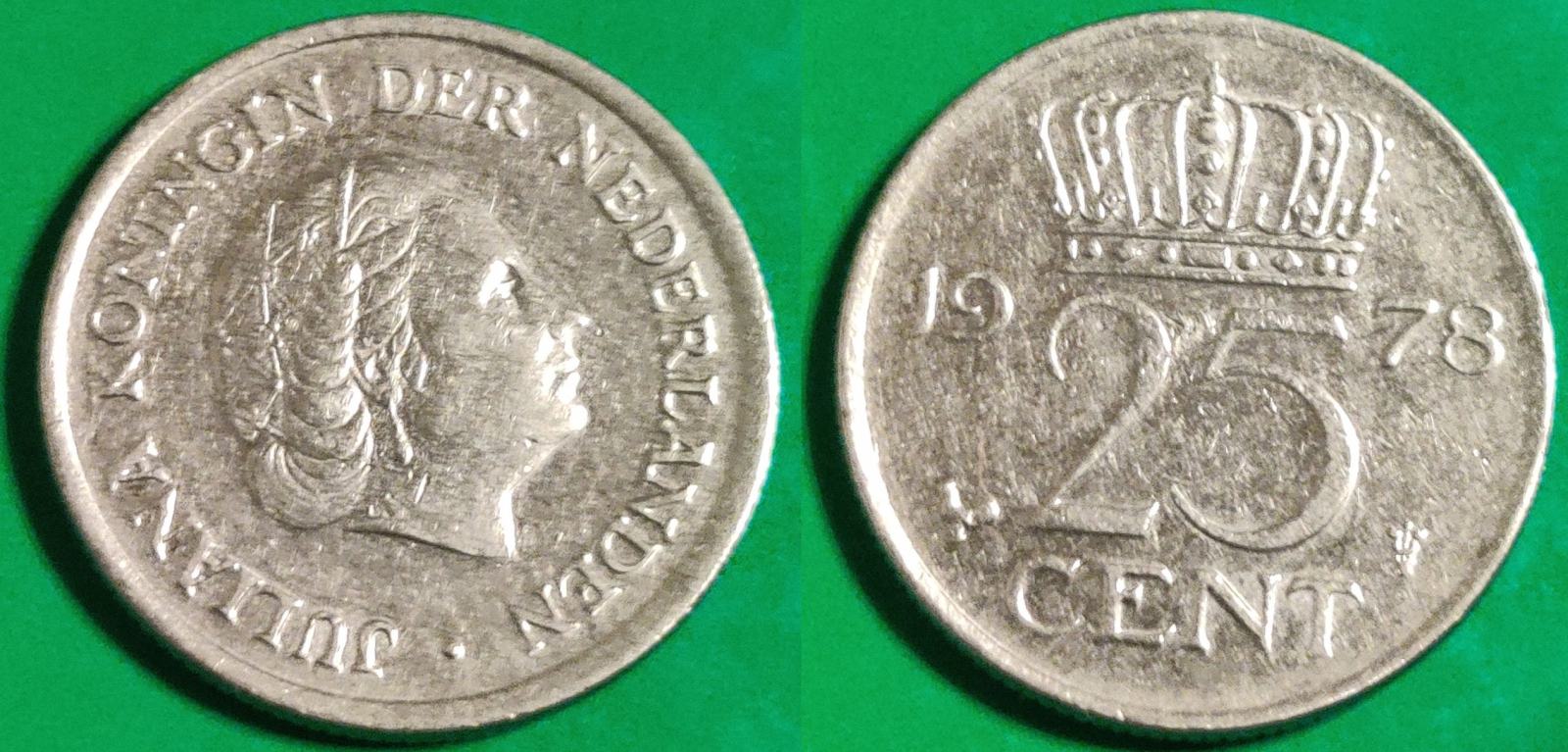 Netherlands 25 cents, 1978