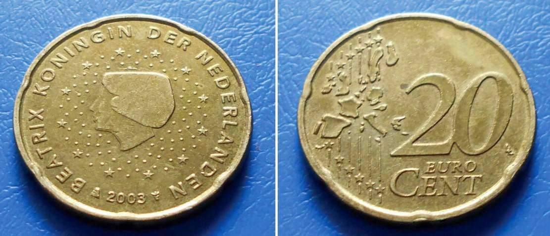 NIZOZEMSKA NETHERLANDS 20 EURO CENT 2003 KM.238