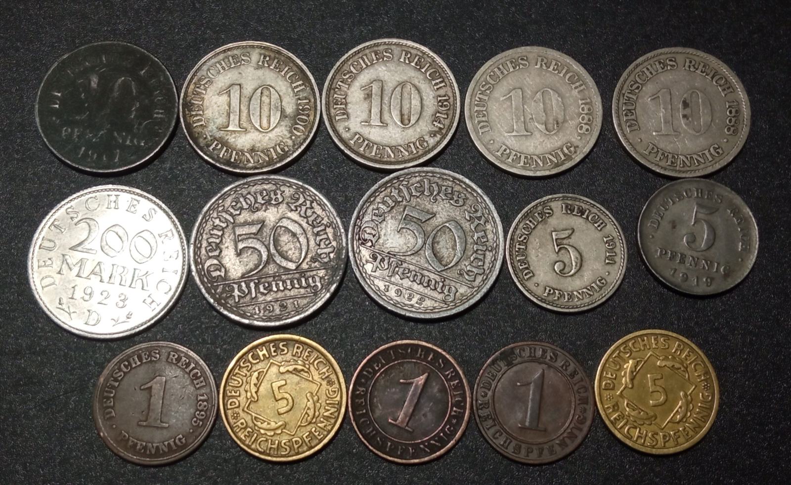 Njemačka lot od 15 kovanica 1895-1936