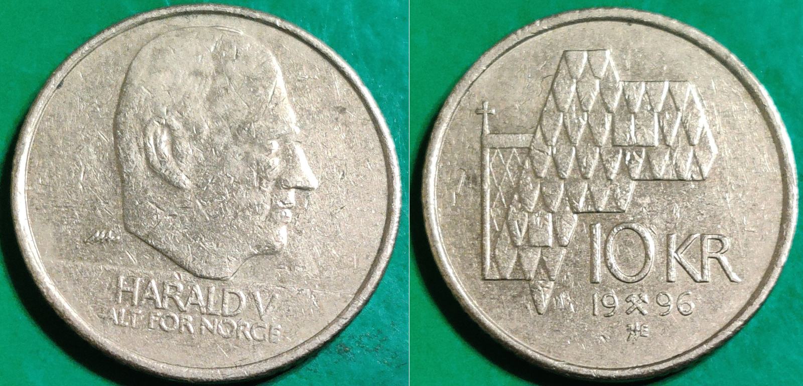 Norway 10 kroner, 1996