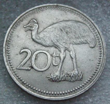 PAPUA NEW GUINEA 20 TOEA 1975