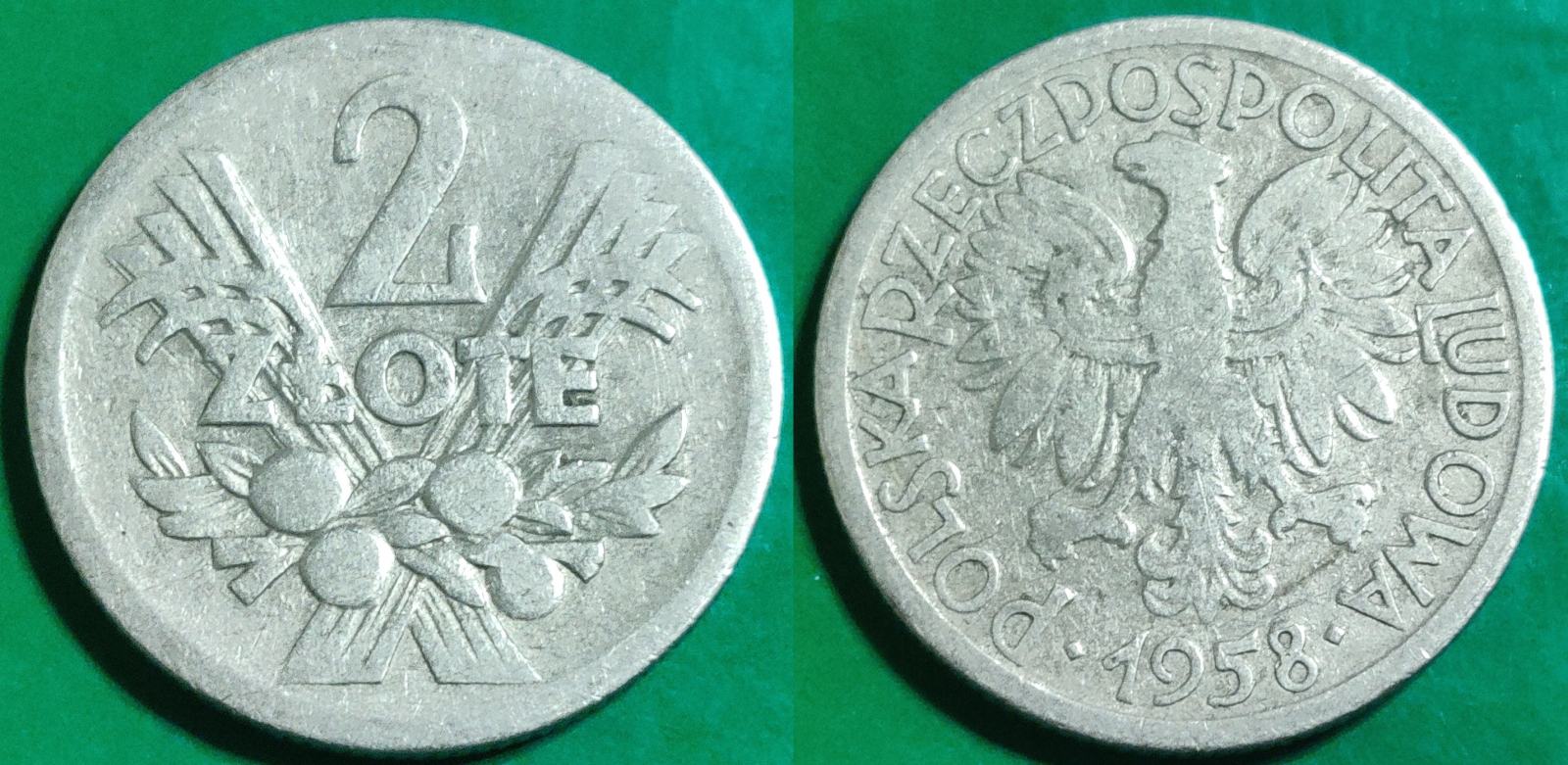 Poland 2 zlote, 1958