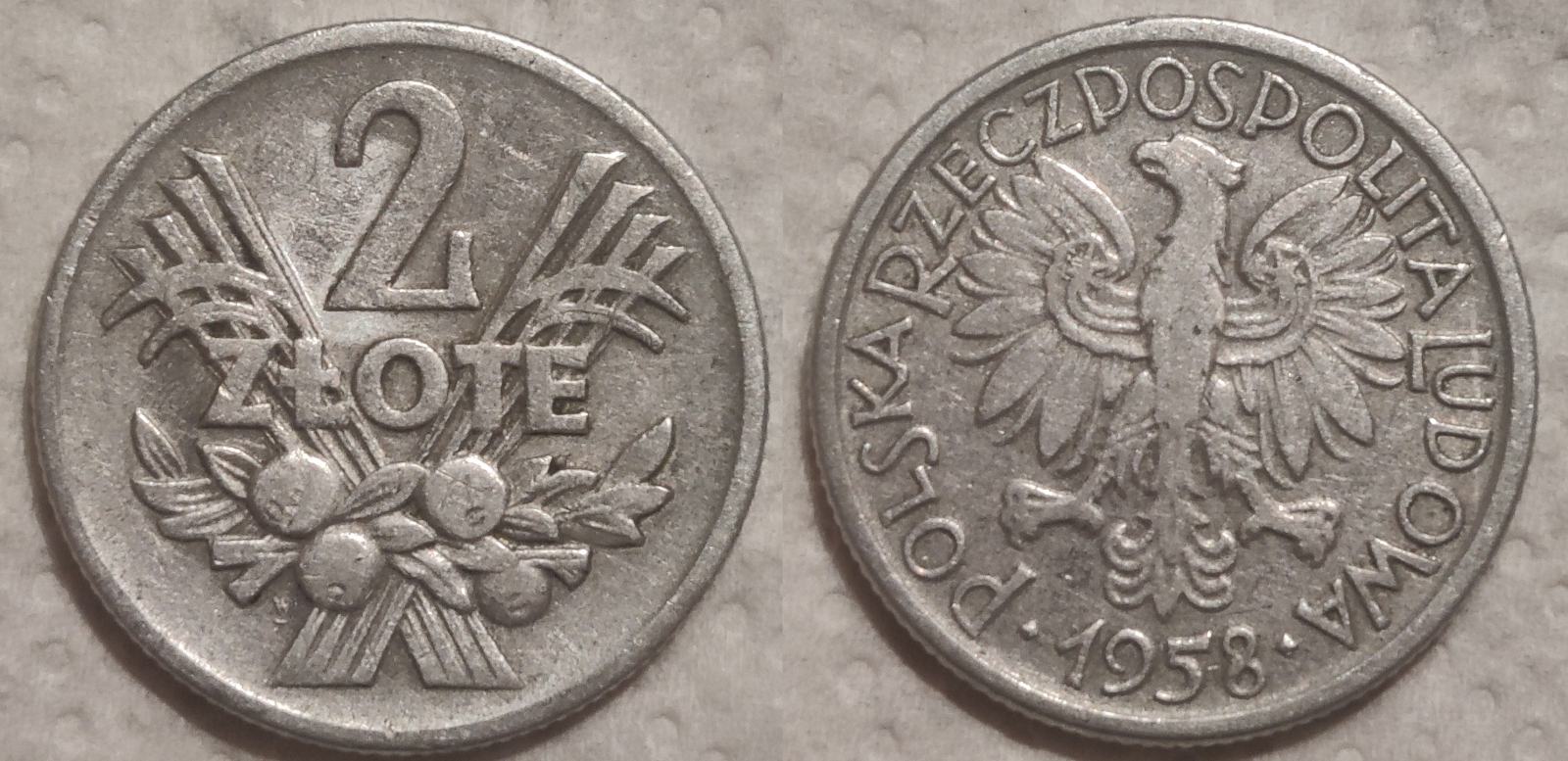 Poland 2 zlote, 1958