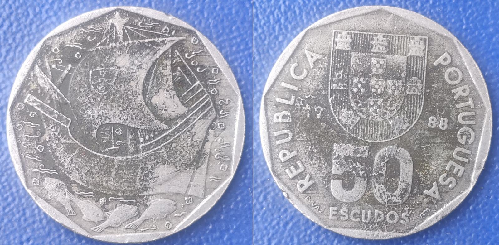 Portugal 50 escudos, 1988