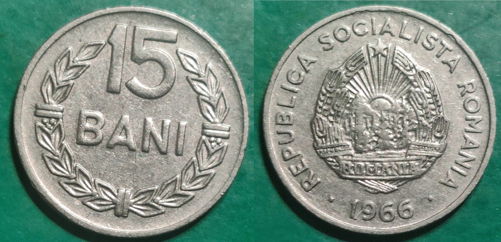 Romania 15 bani, 1966