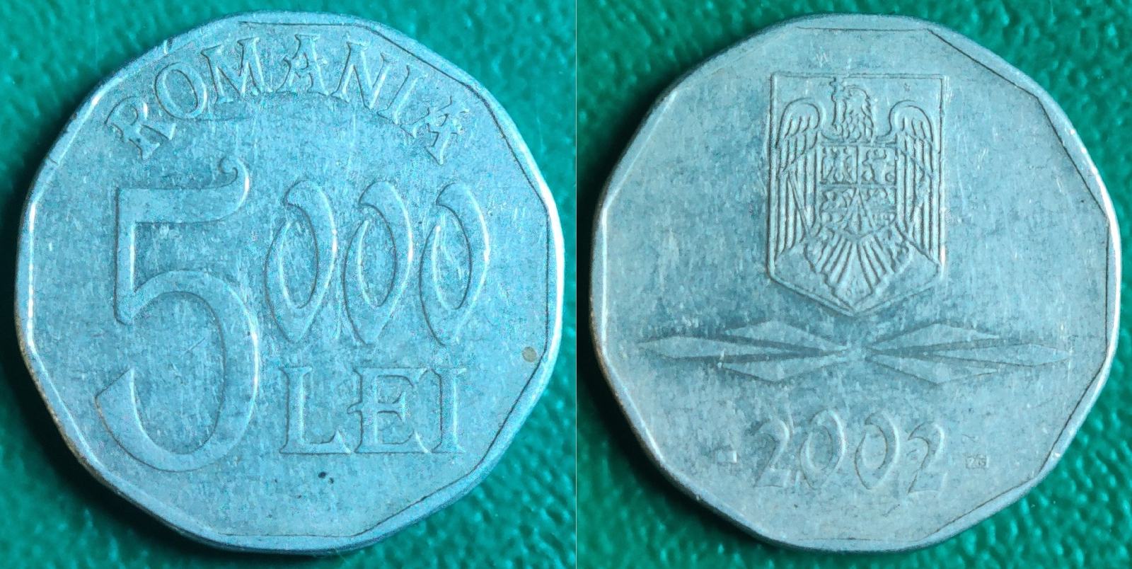 Romania 5000 lei, 2002